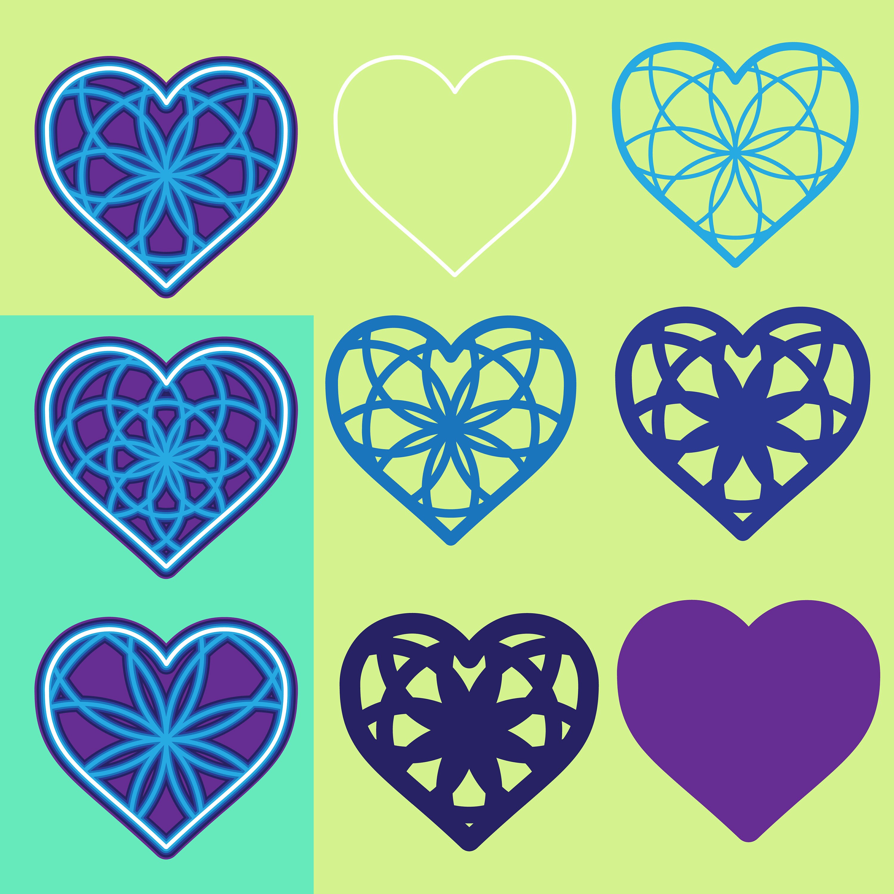 Trio Heart SVG Cut File - Etsy