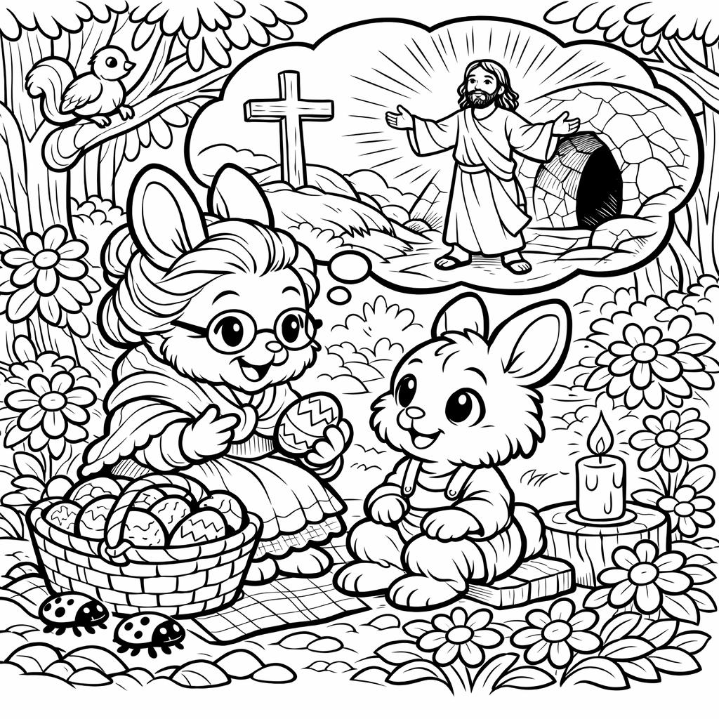 Easter Story Children's Book & Coloring Pages – Hazelnut Forest Bunny ...