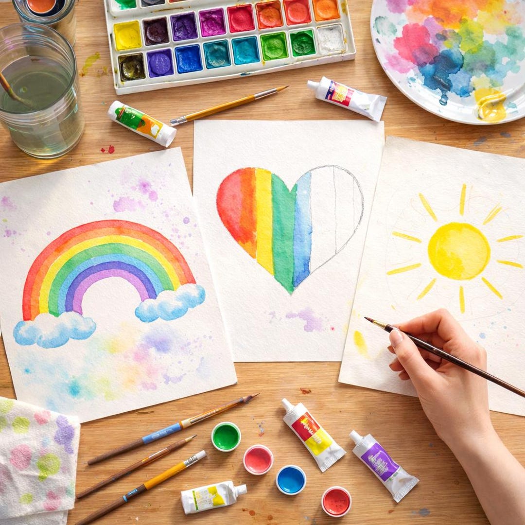 Rainbow Nursery Wall Art Set of 3 Prints, A4 Printable Kids Room Decor ...