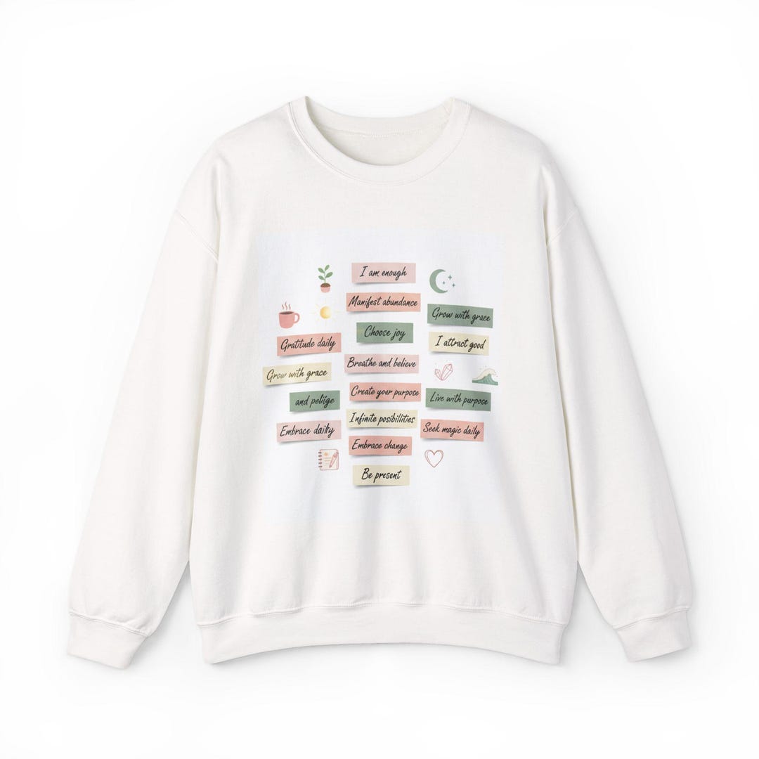 Positive Affirmations Sweatshirt | Pastel Motivational Word Art - Etsy