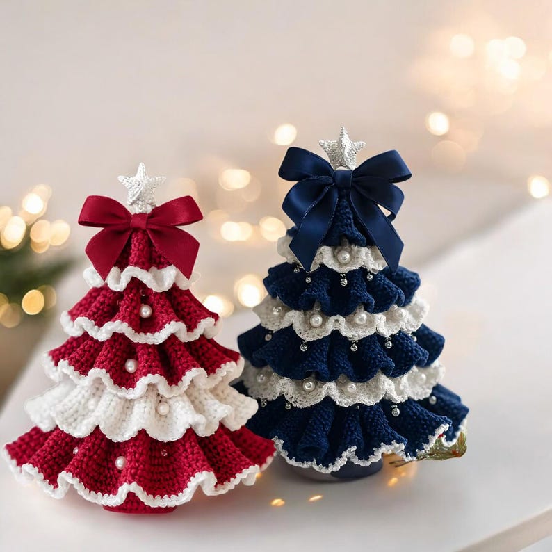 Handmade Crochet Christmas Tree | Mini Holiday Decor (13 Cm) - Etsy