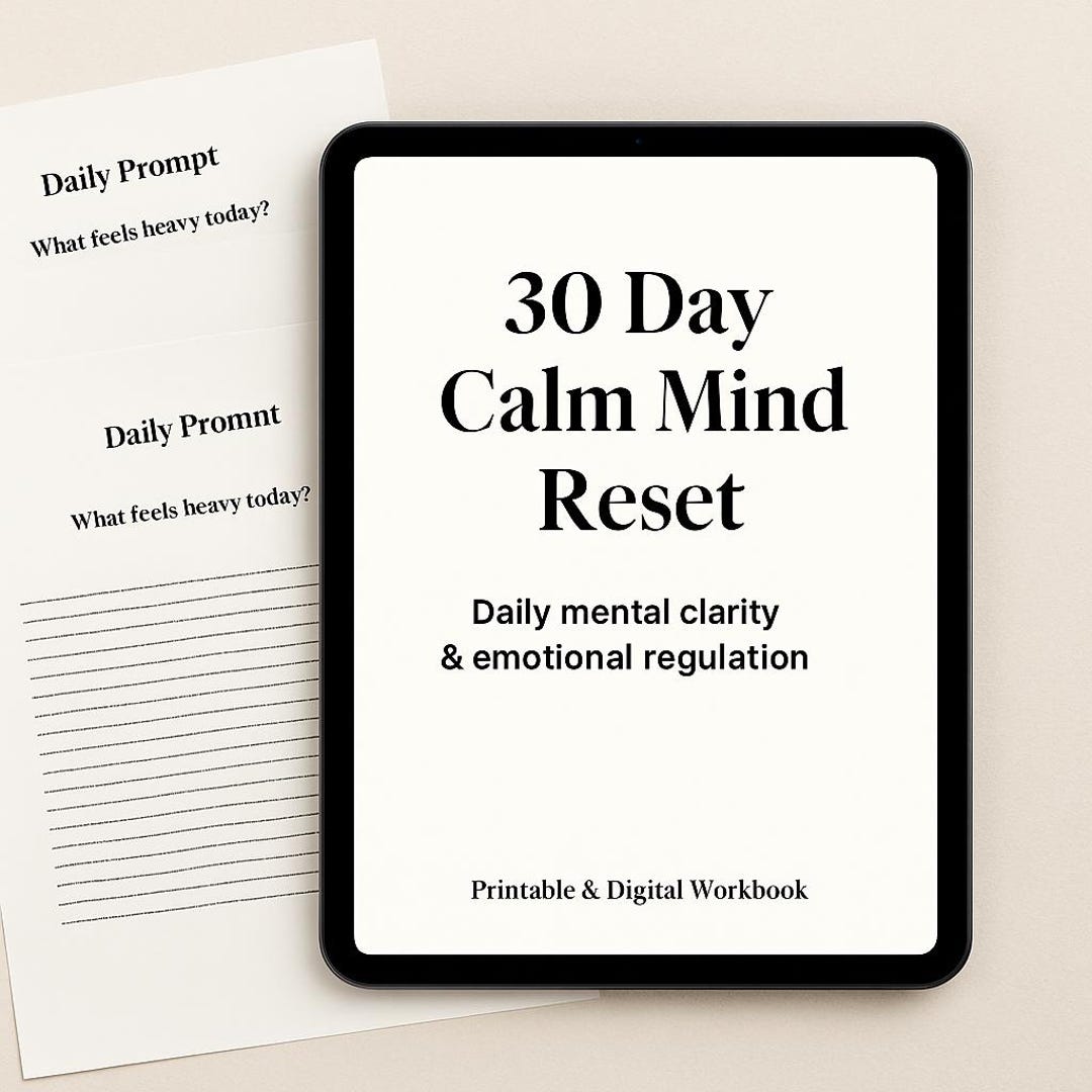 30 Day Calm Mind Reset Workbook | Anxiety Relief (PDF) - Etsy