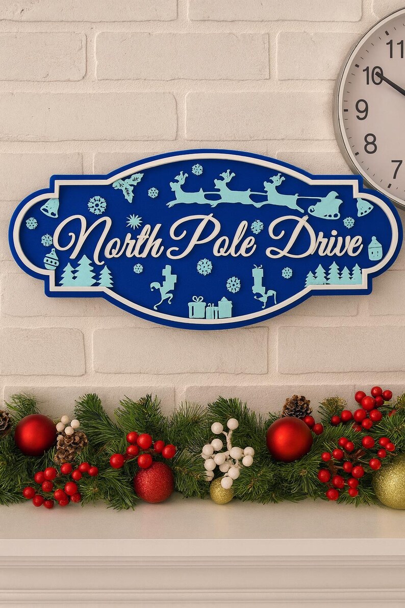 North Pole Drive Sign - Etsy