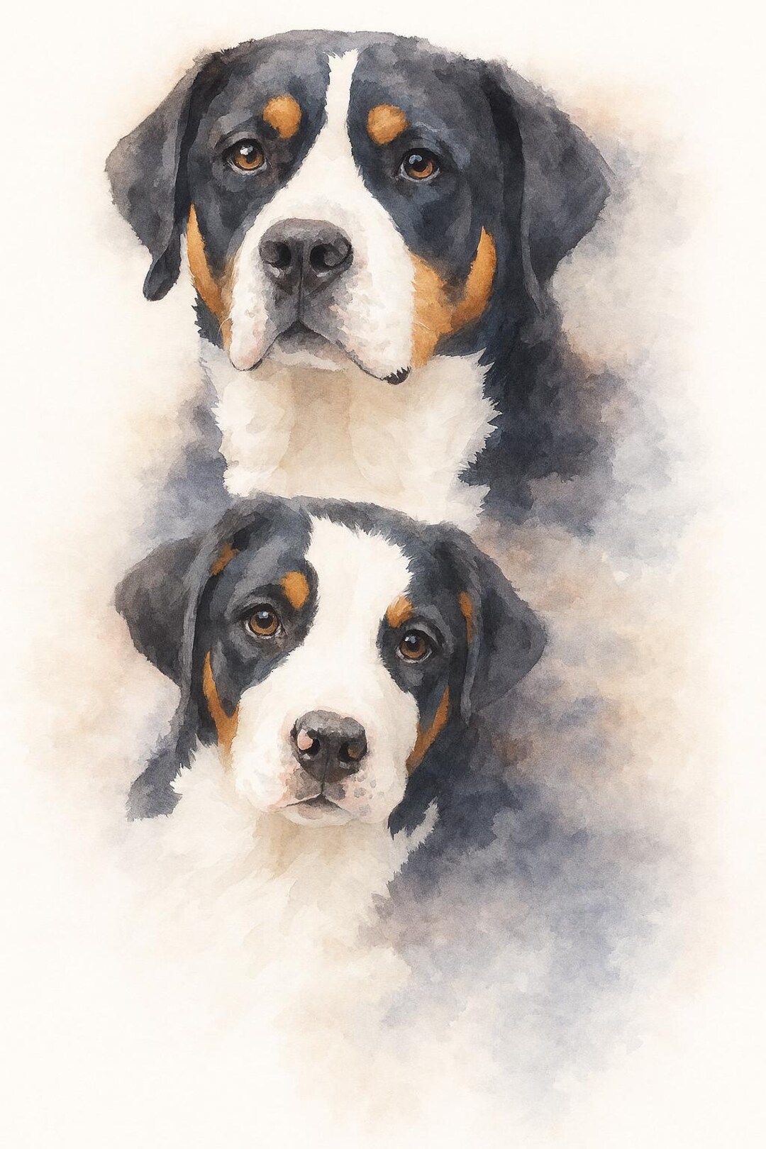 Adult and Puppy Swissy Heads Watercolor Ceramic Mug - Etsy