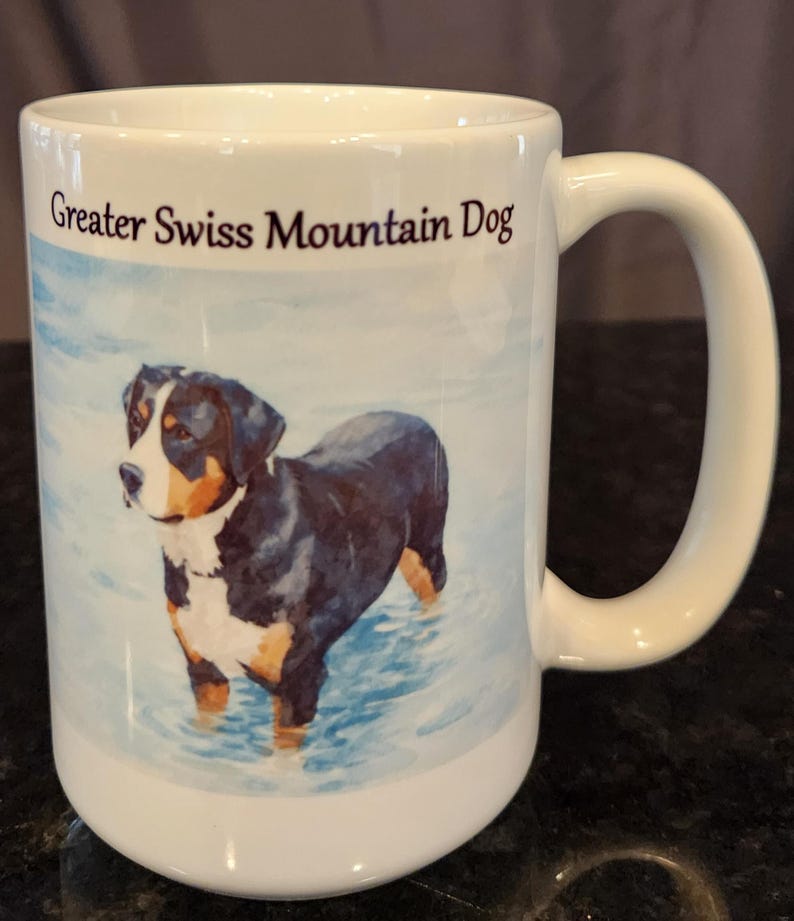 Swissy Standing in Water Watercolor Ceramic Mug - Etsy