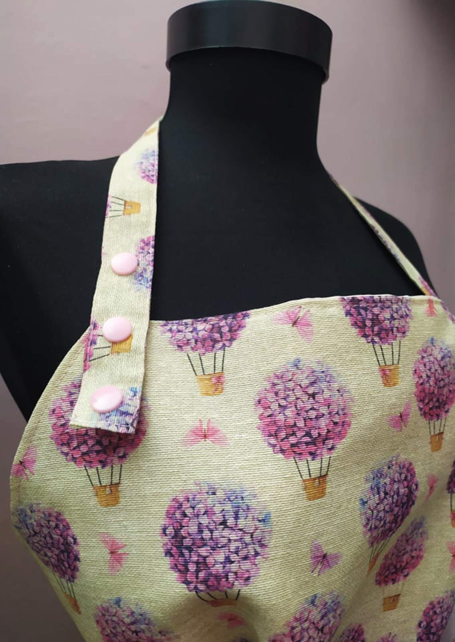 Lilac Balloon Apron Cotton Linen Cooking Women Apron - Etsy UK