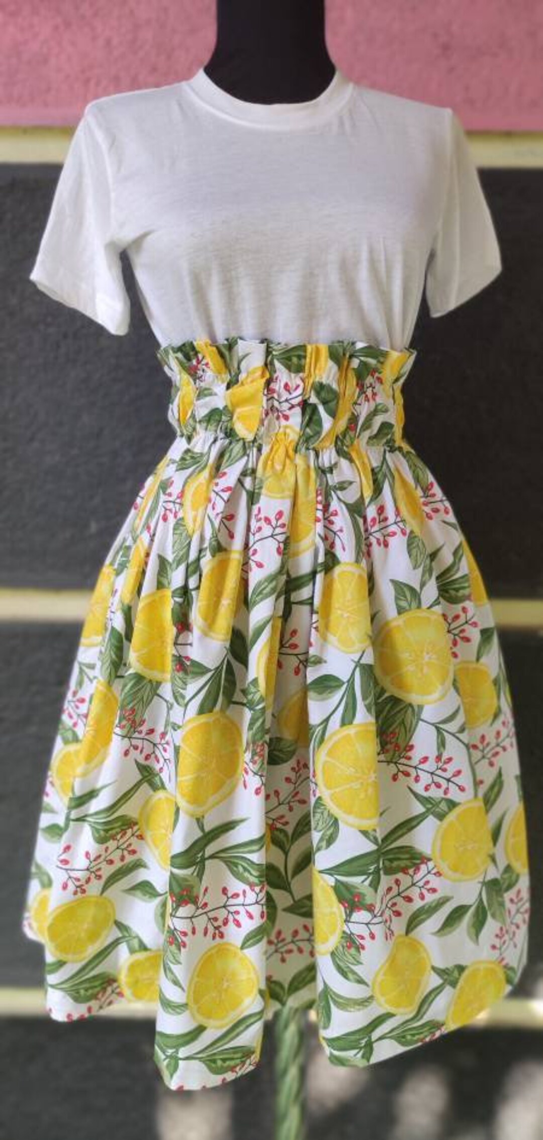 Lemon Cotton Skirt - Etsy