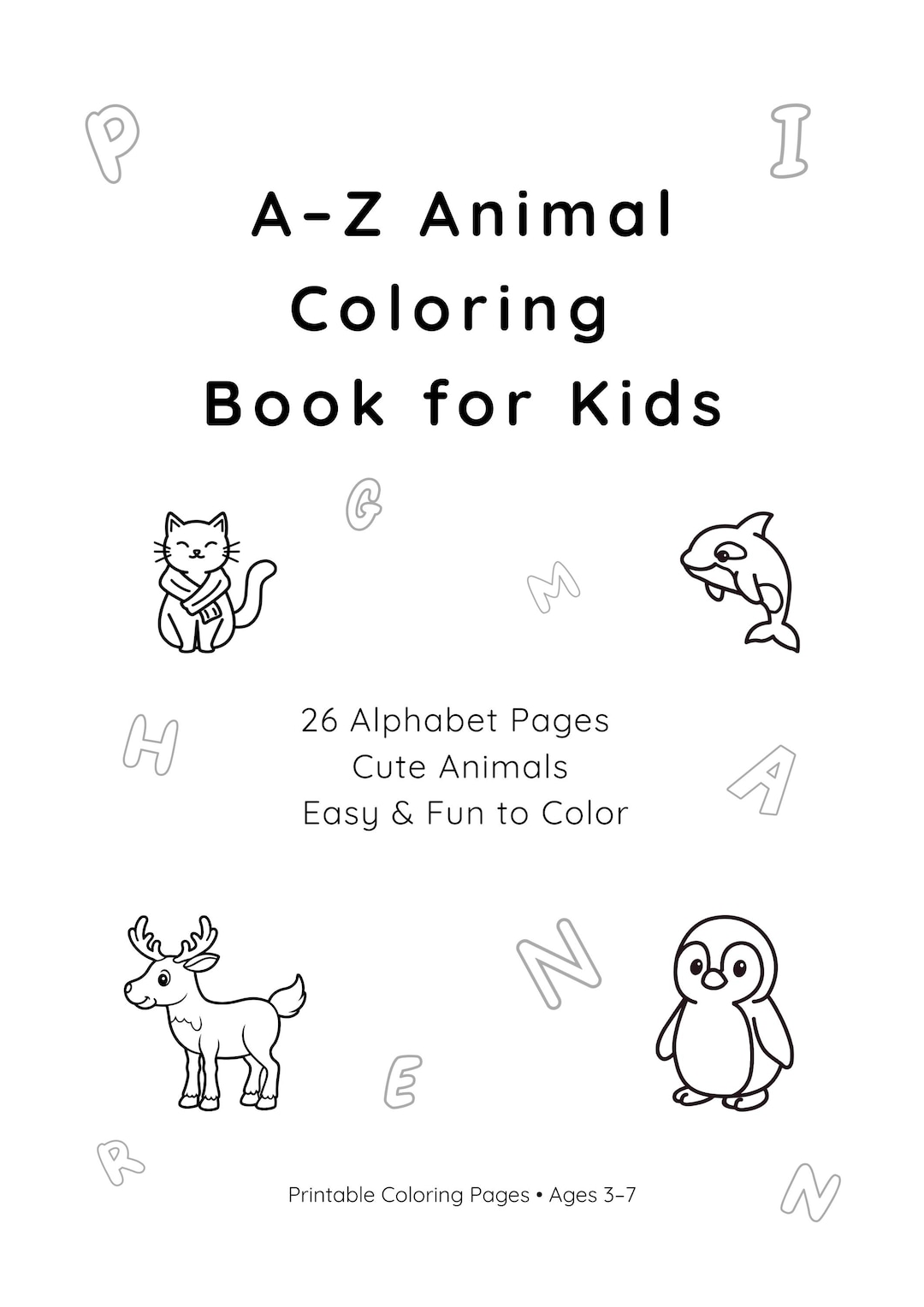 Alphabet Animal Coloring Pages | Letter A Printable | Kids Activity ...