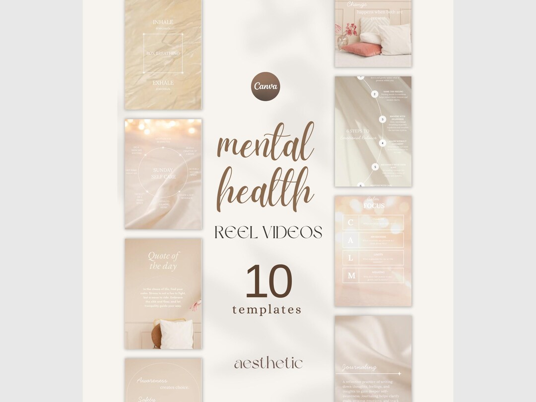 Mental Health Instagram Reels Templates: Therapist & Life Coach Social ...