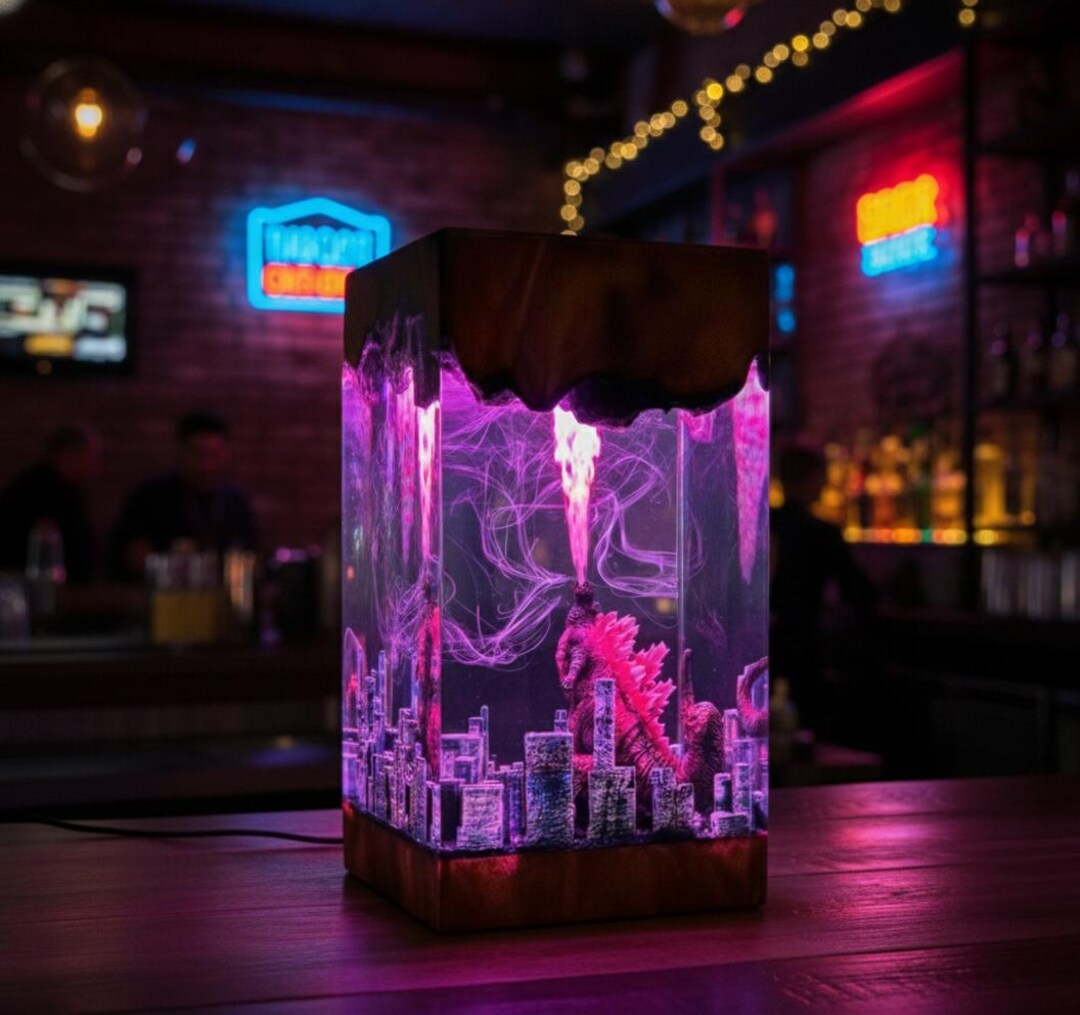Diorama King Monster Burning Night Light Ver 2 Anime Epoxy Lamp Resin ...