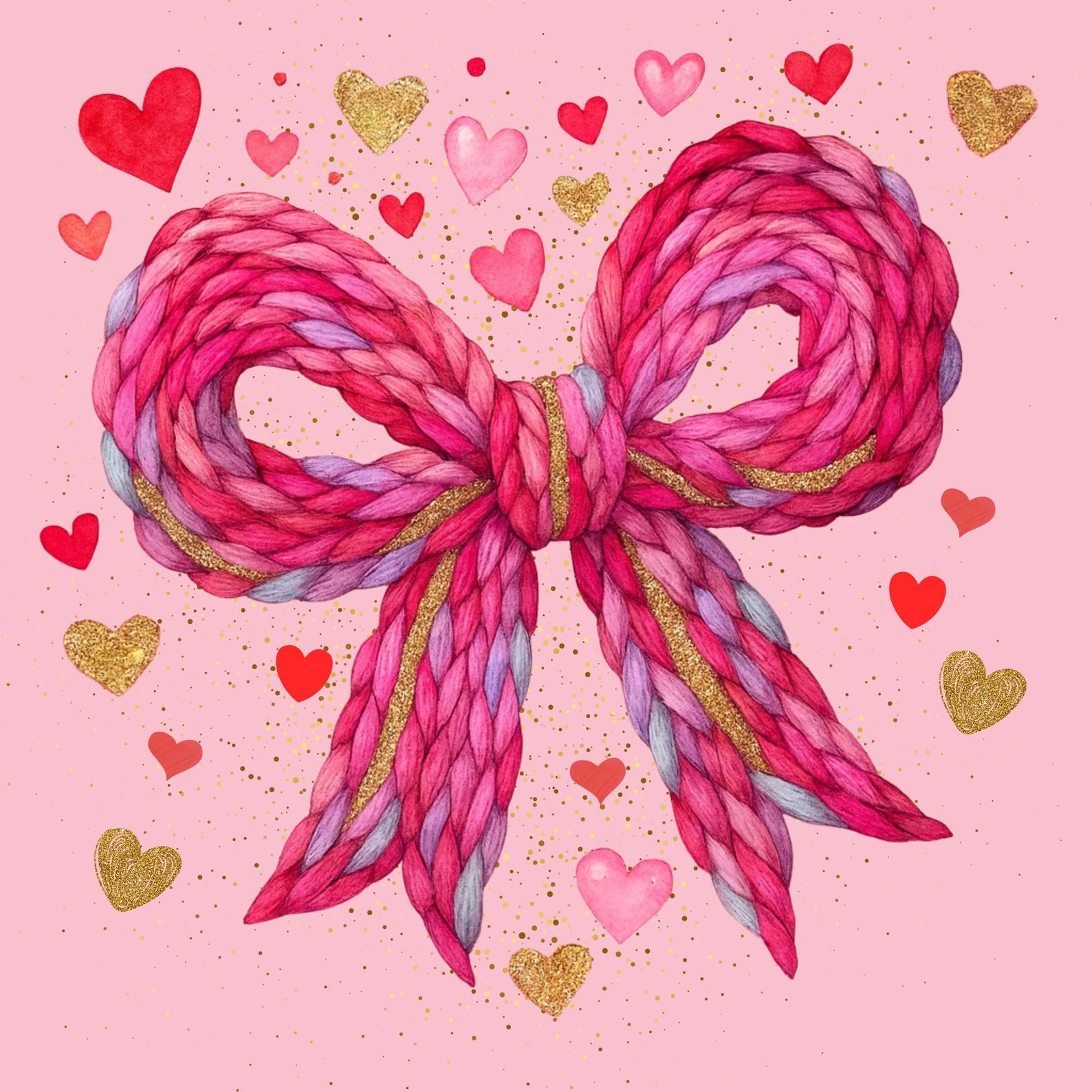 Latch Hook Yarn Crochet Bow PNG, Valentine Png,love Colorful Heart ...