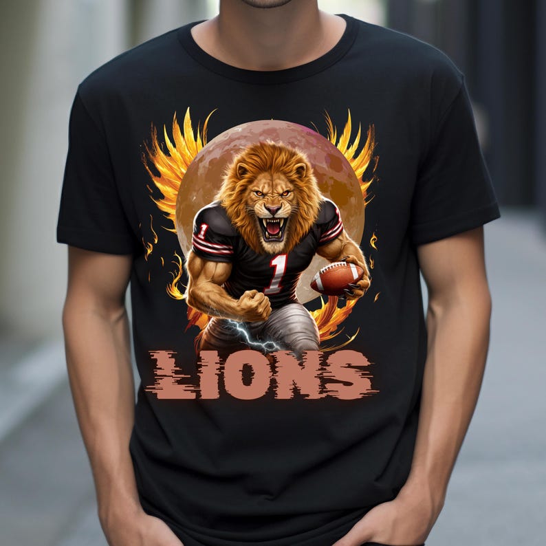 Lions Football PNG and Svg Mascot PNG, Game Day Design Clipart Digital ...