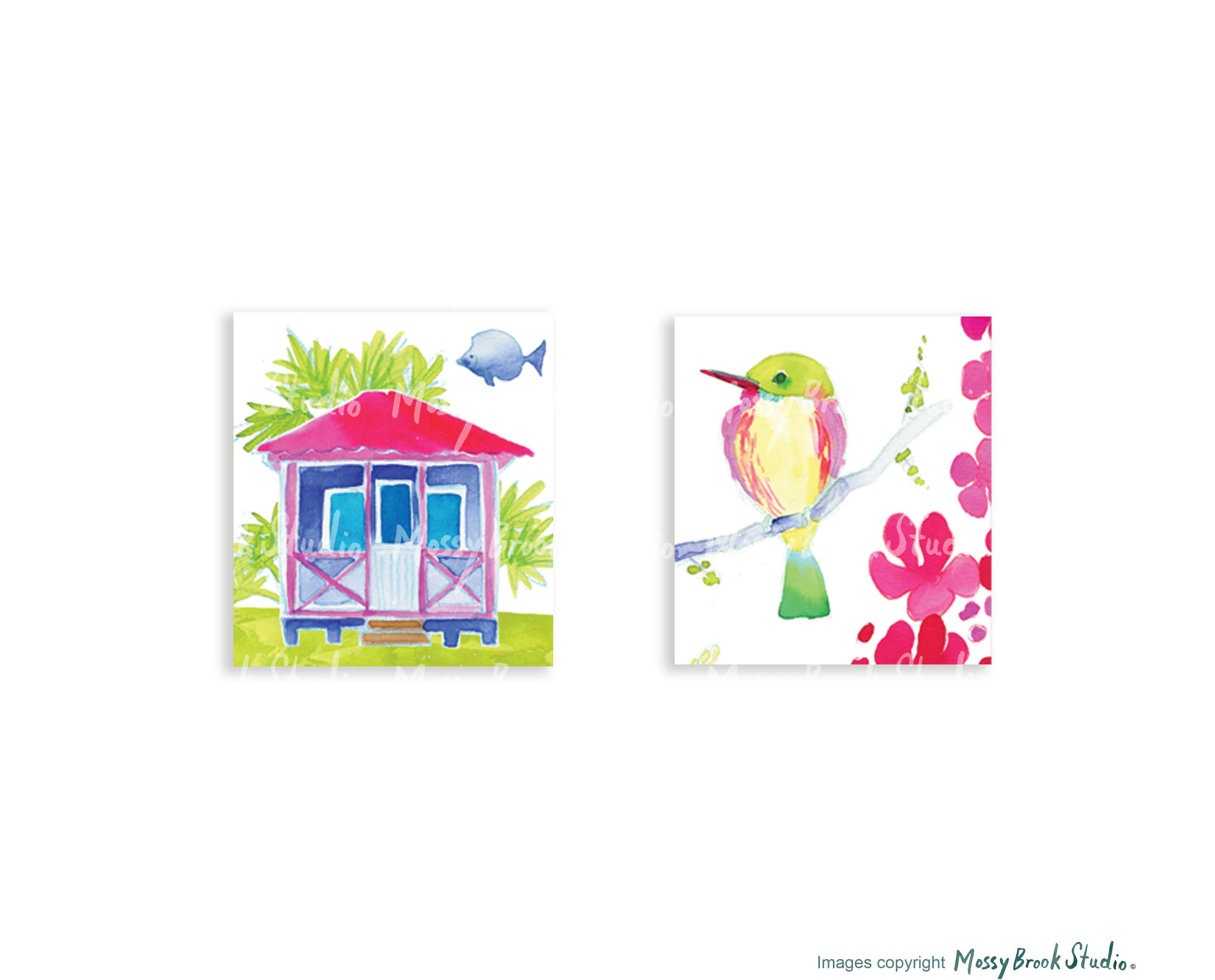 Paradise Lovebirds Printable Scrabble Tile Images/ Tropical/ Instant ...