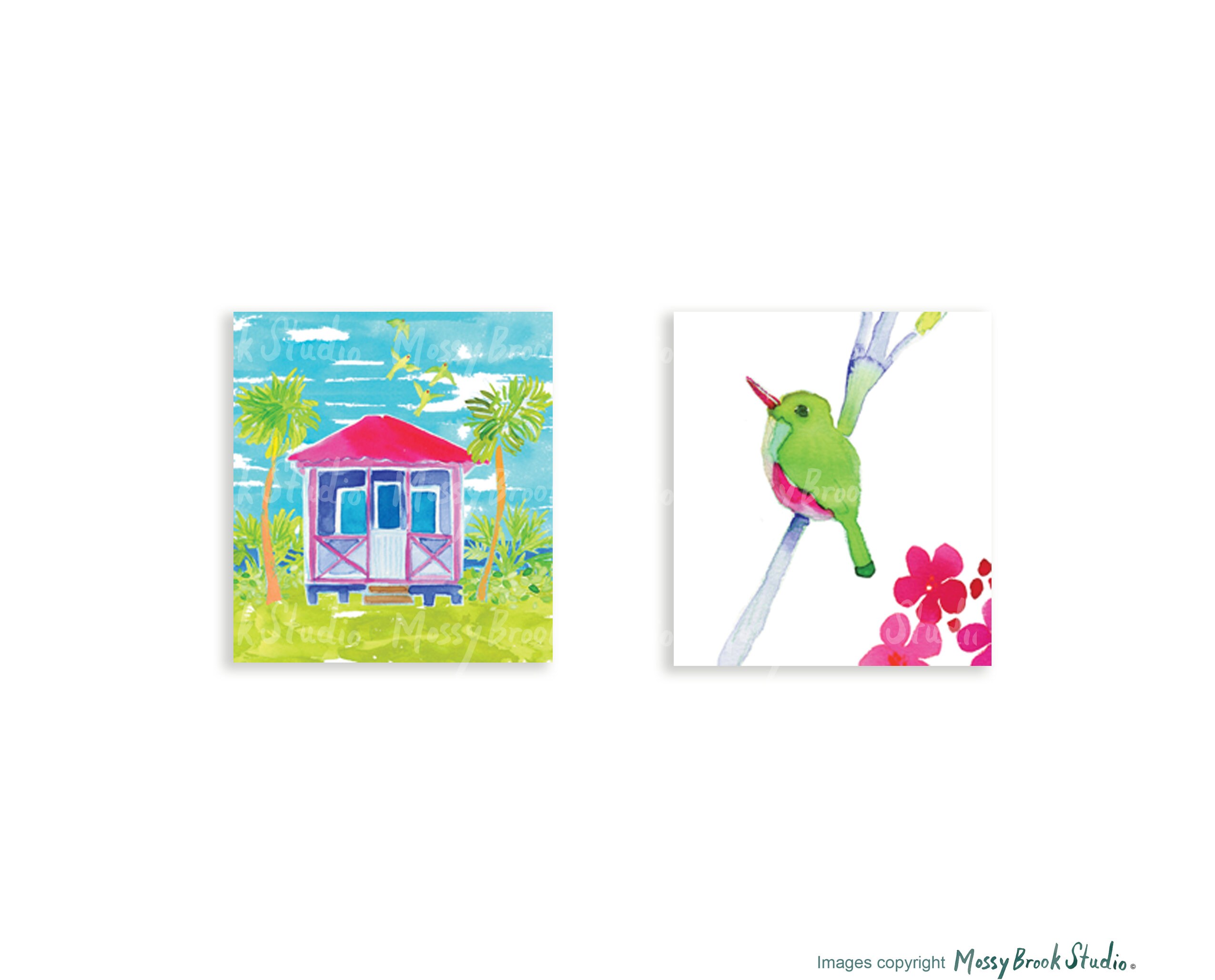 Paradise Lovebirds Printable Scrabble Tile Images/ Tropical/ Instant ...