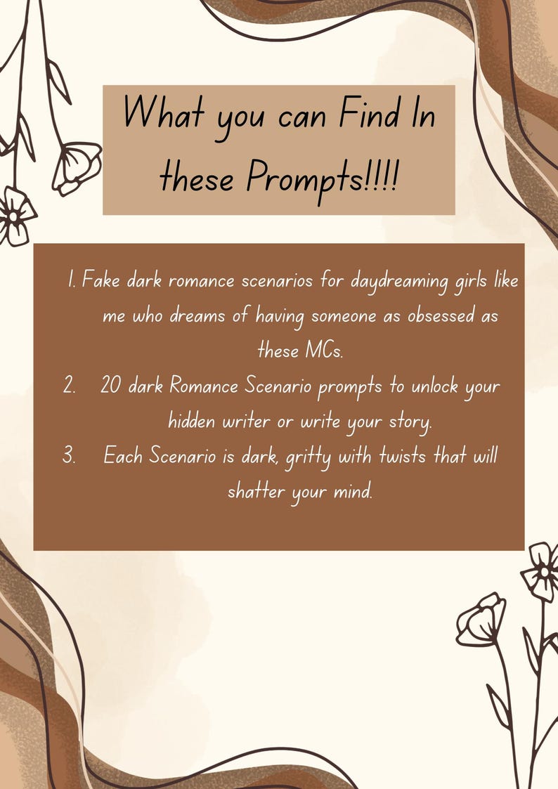 Dark Romance Scenario Prompts | Mature Scenario Writing Ideas ...