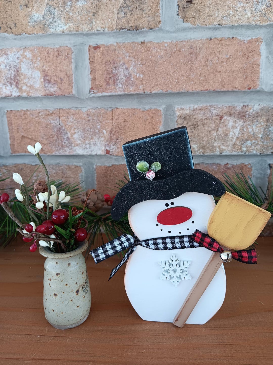 Snowman Snowman With Broom Winter Snowman Tier Tray Decor Winter Decor ...
