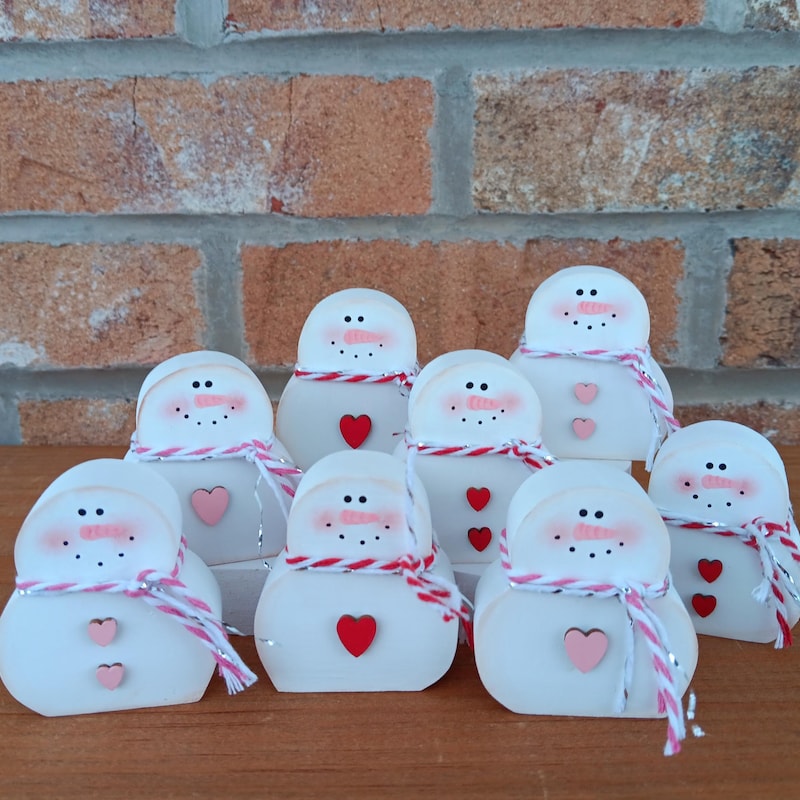 Valentines Snowman - Etsy
