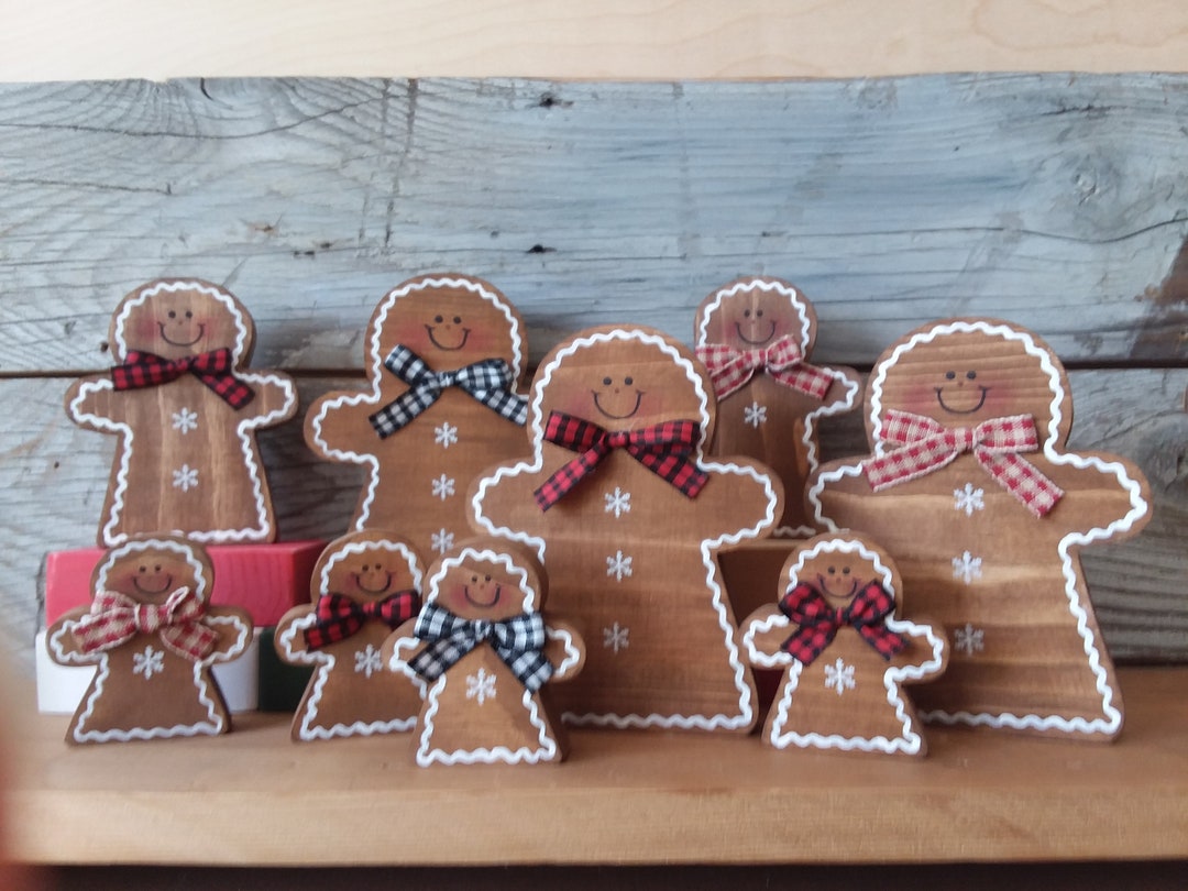 Gingerbread, Gingerbread Girl, Wood Gingerbread, Tier Tray Decor ...