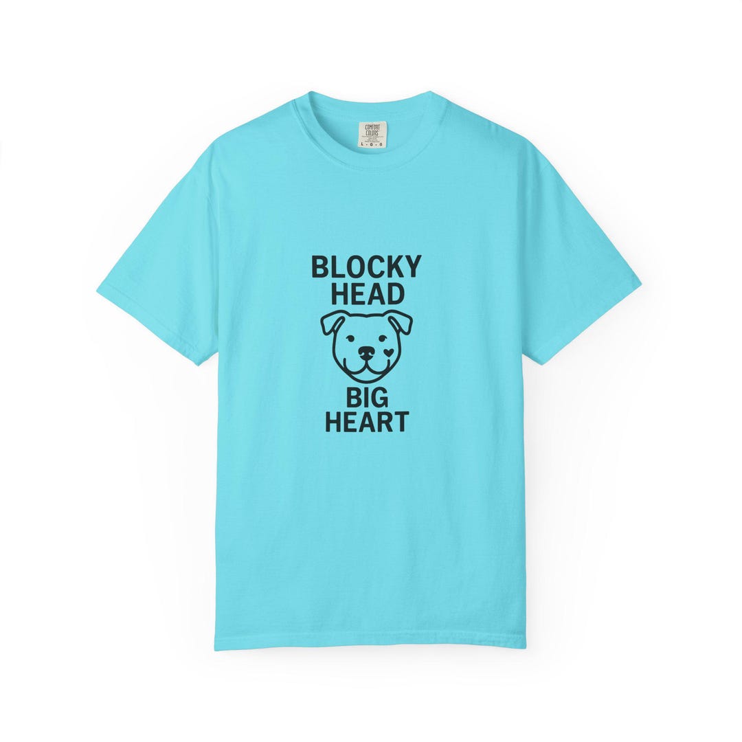 Blocky Head Big Heart Dog Illustration T-shirt | Cute Puppy Design - Etsy