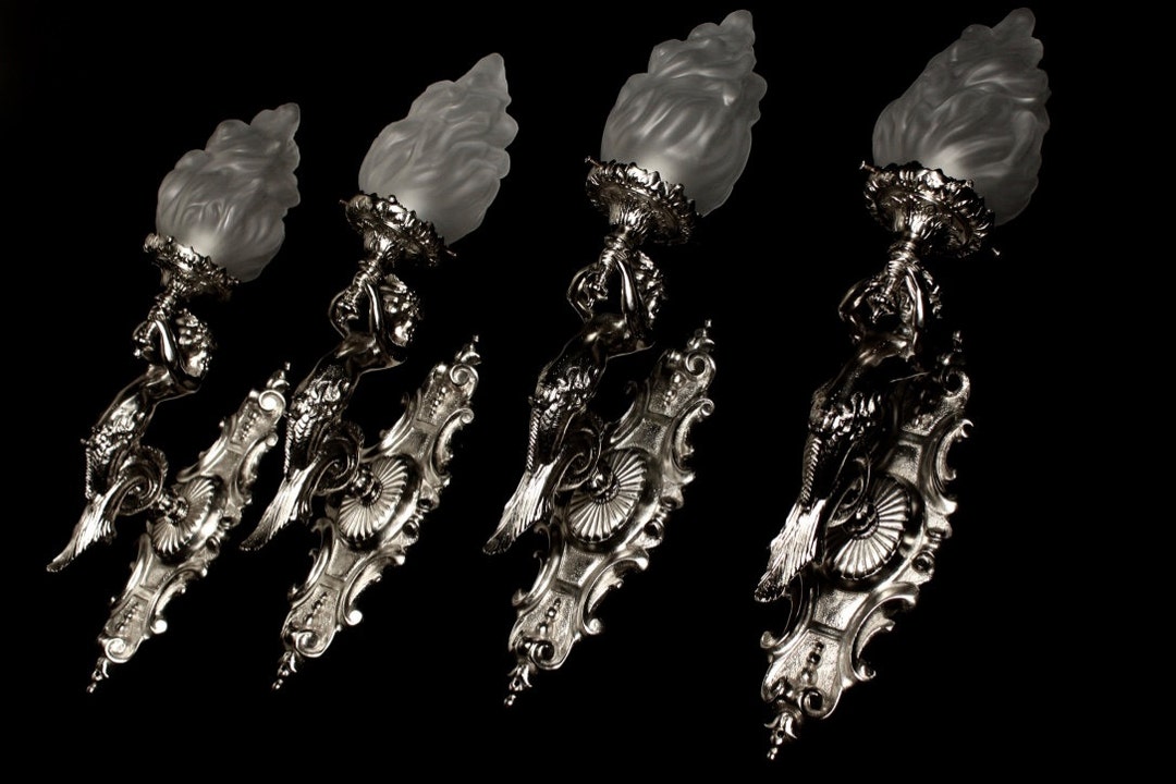 FREE Tariffs Hole Store Art Deco Mermaid Wall Sconces, Bronze Silver ...