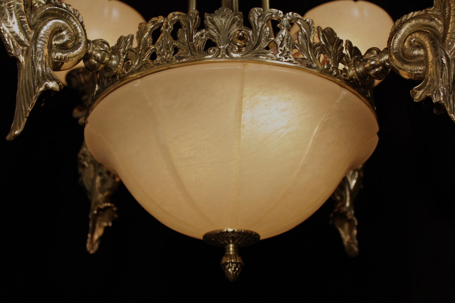 Chandelier Polished Bronze Alabaster Mermaid Sculptures Spain Alabaster ...