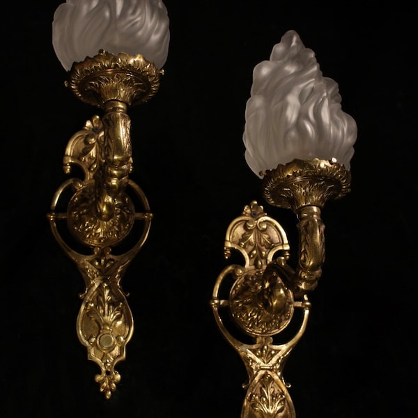 Large Art Deco Bronze & Alabaster Chandelier With Mermaid Sculptures by ...