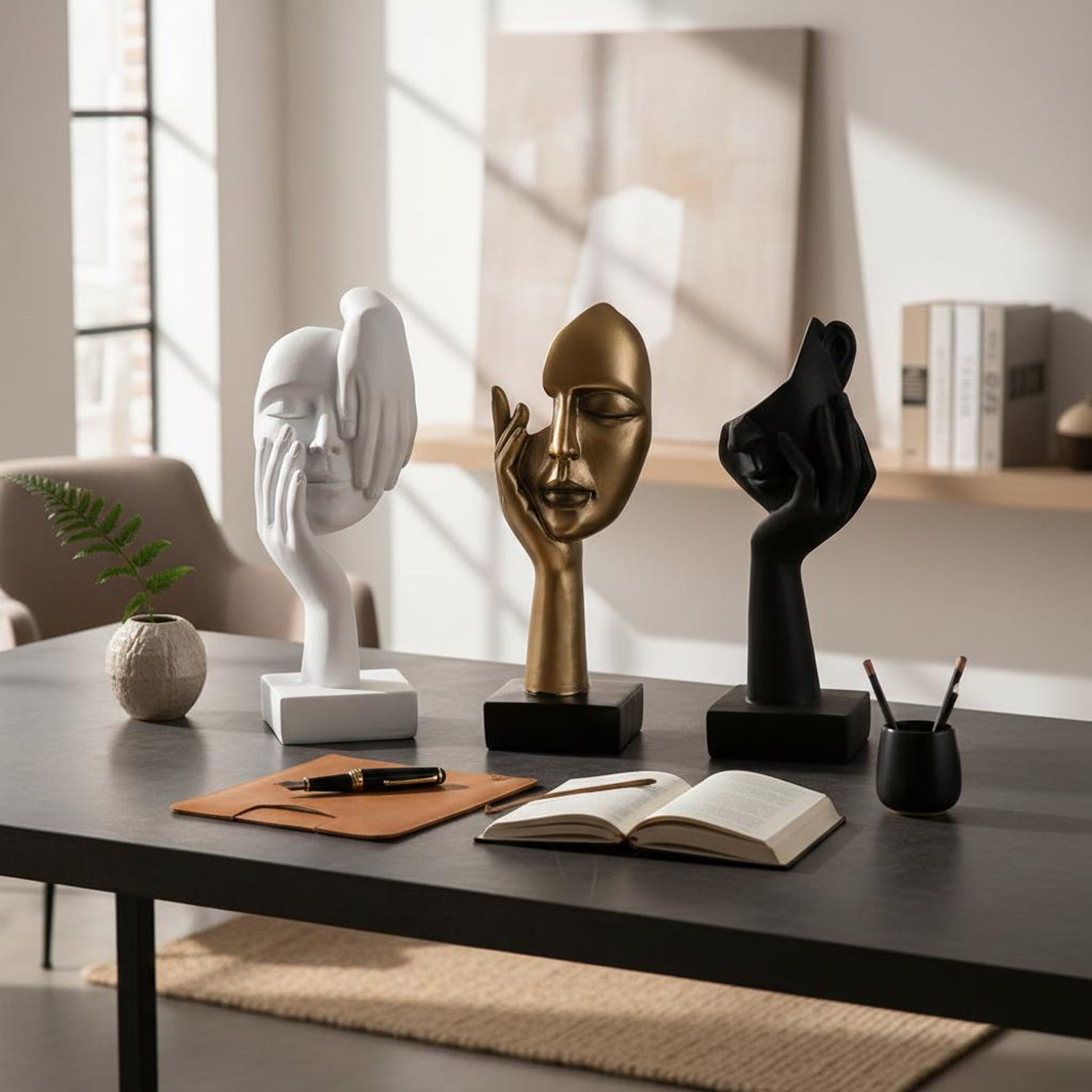 European Craft Abstract Human Figure Ornament Office Living Room Shelf ...