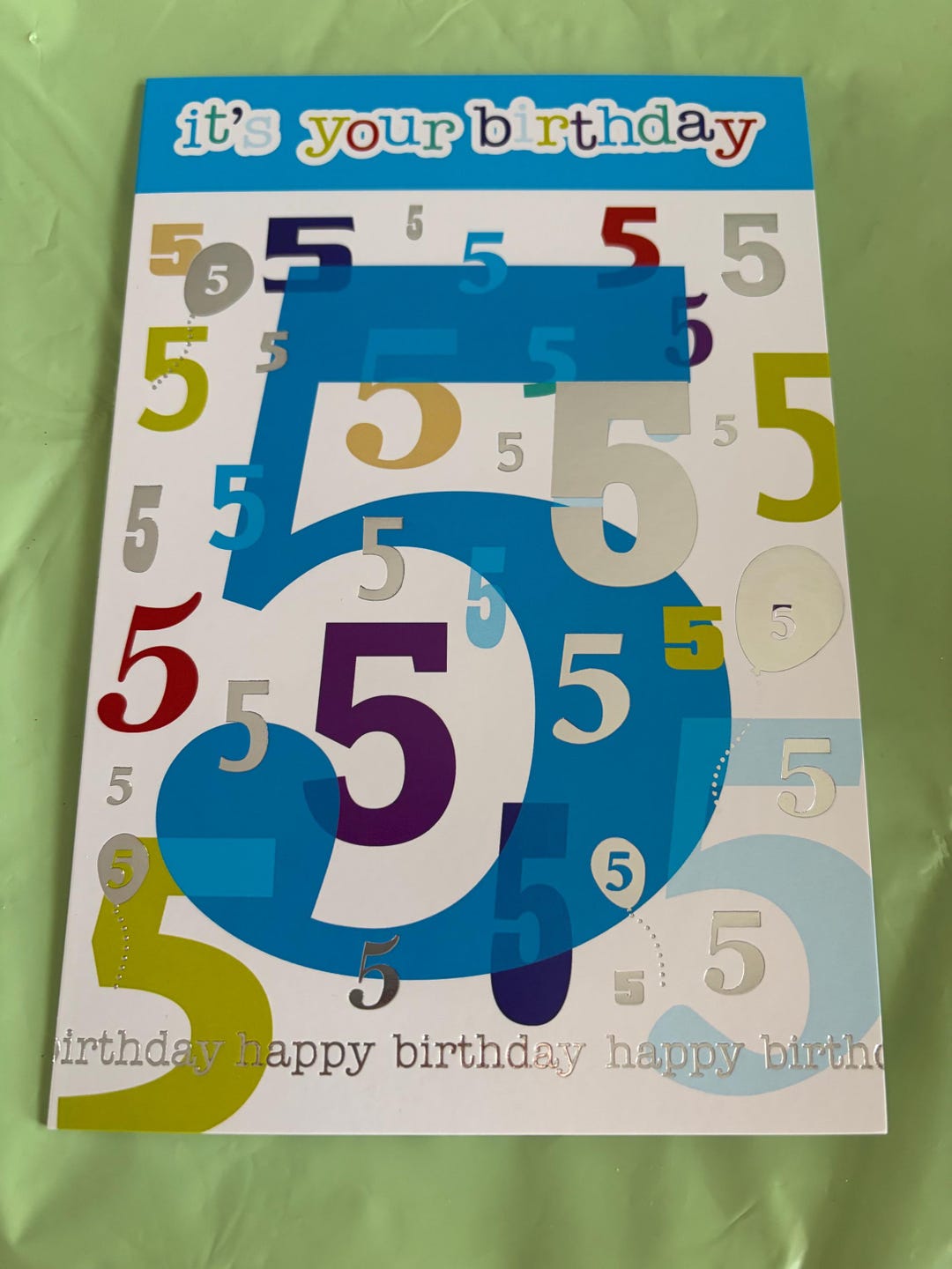 5th Birthday Card – Modern Age 5 Birthday Card – You’re 5 Birthday Card ...