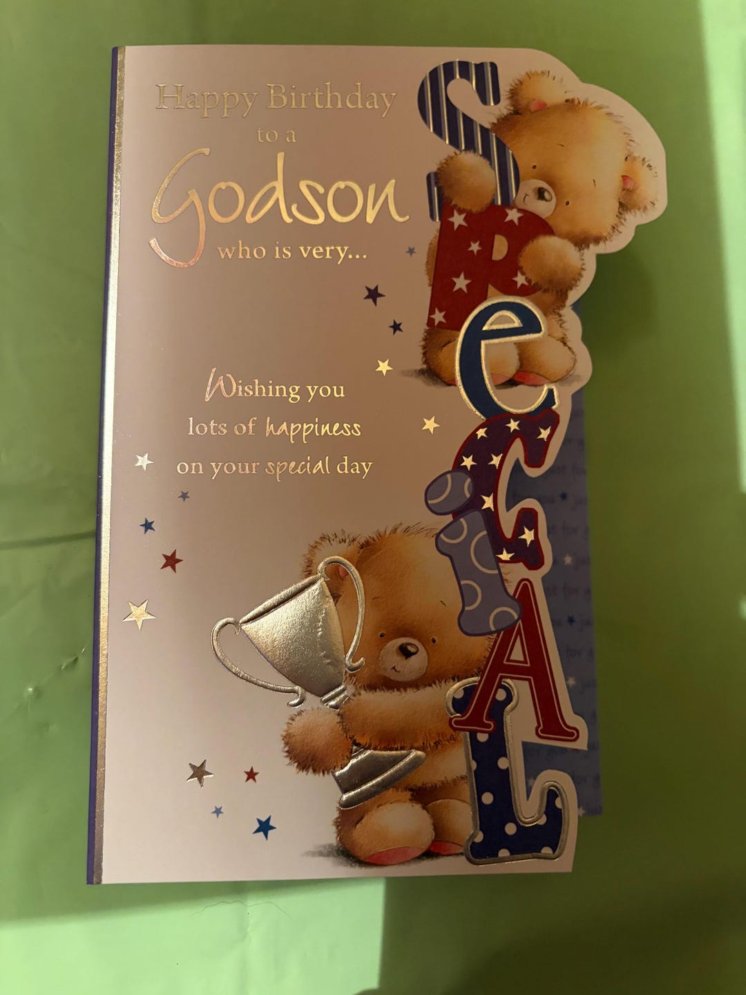 Happy Birthday Godson Card | Cute Teddy Bear Birthday Card for Godson ...
