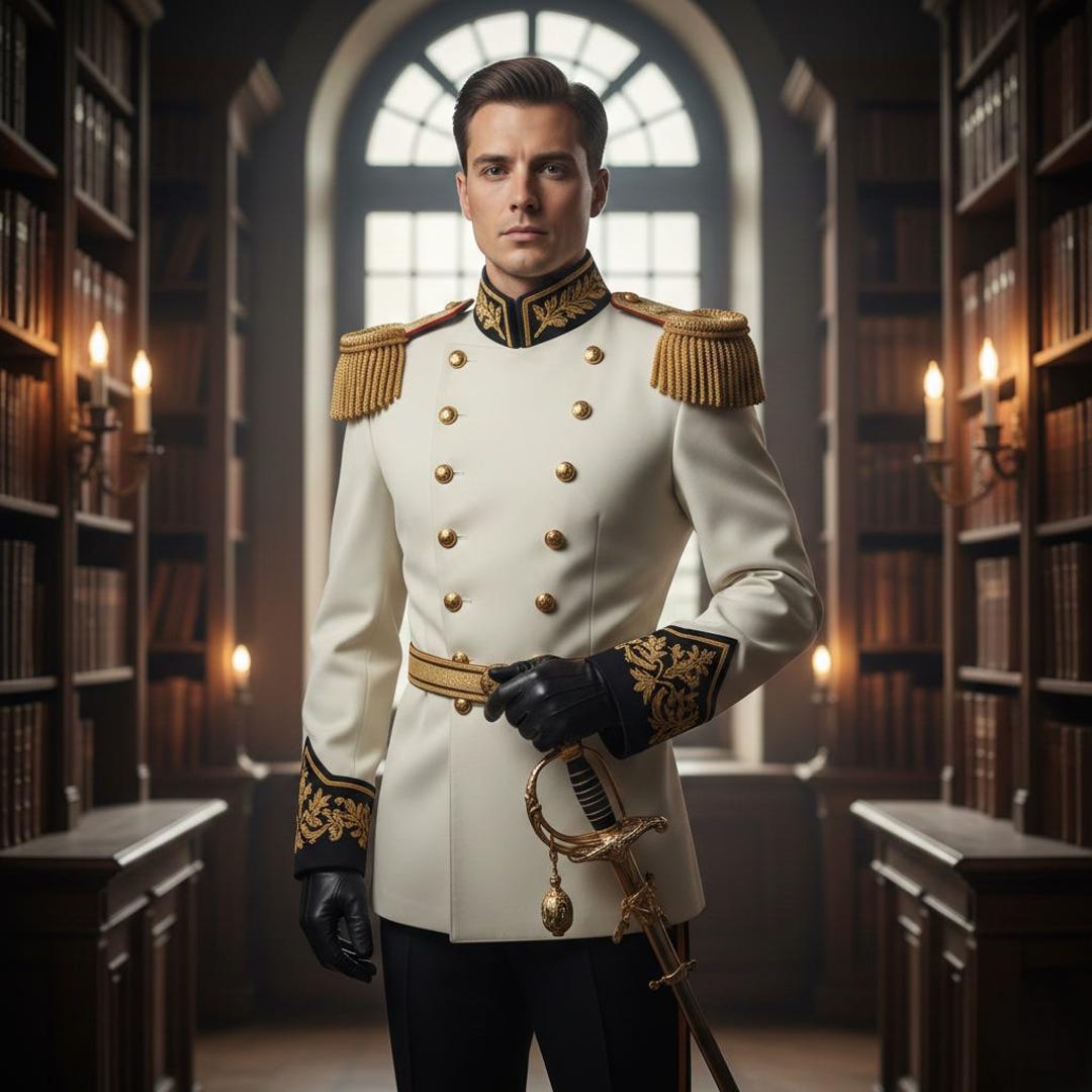 White Officer Jacket, Military Uniform, Prince Costume, Formal Menswear ...