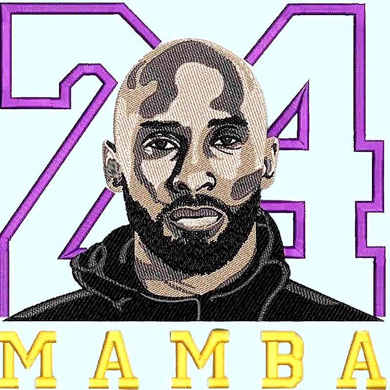 Kobe Inspired Mamba 24 Embroidery Design | Basketball Fan Stitch ...