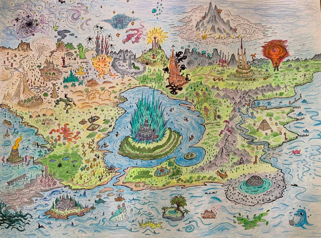 Custom Handmade Fantasy Maps - Etsy