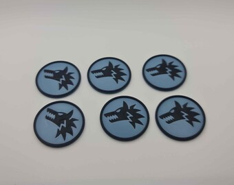Frost Wolves Tokens 40mm | 40k Space Vikings | 6 X Objective Markers ...