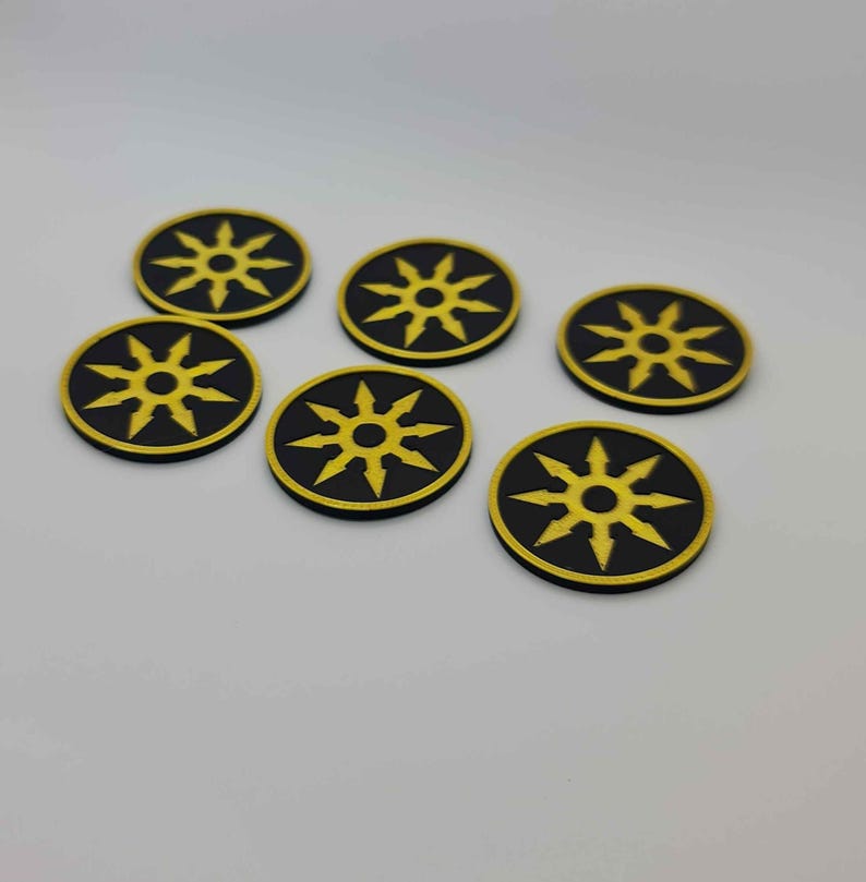 Chaos Tokens 40mm | 40k Demon | 6 X Objective Markers| Tabletop ...