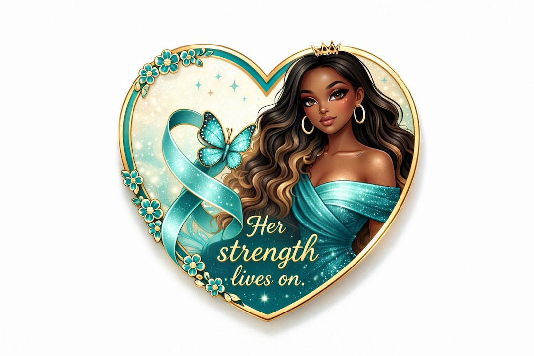 Her Strength Lives on PNG | Ovarian Cancer Tribute Design | Memorial ...