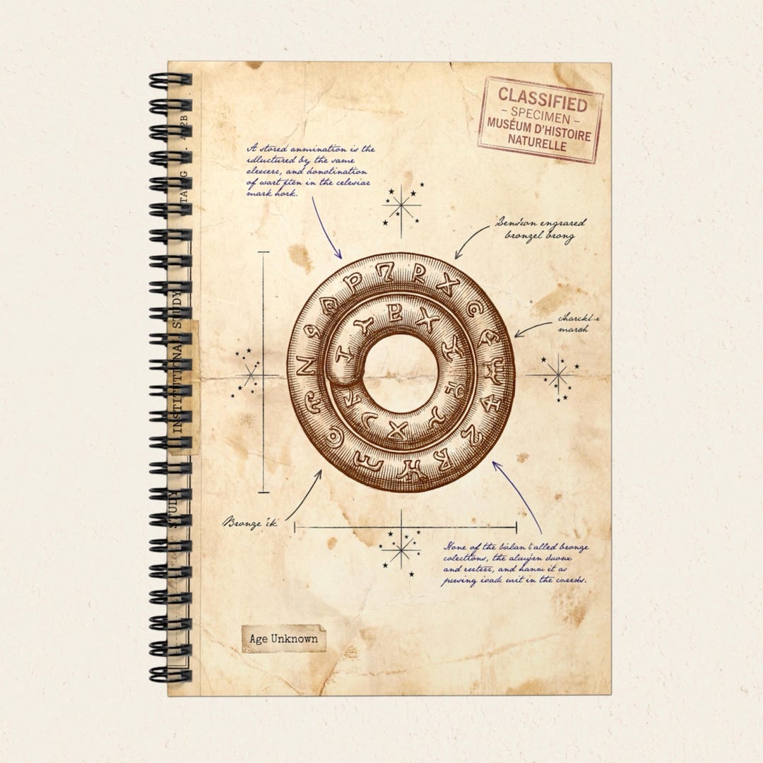 Antique Cipher Wheel Notebook - Museum Archive Diagram Journal ...