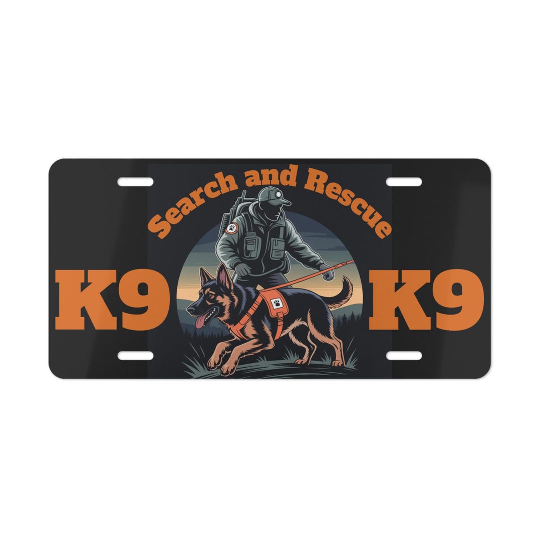 K9 Search and Rescue License Plate - Etsy