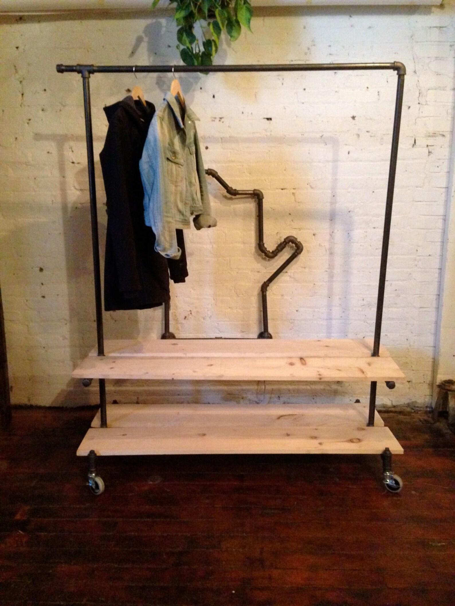 Clothing Rack With Double Shelves - Etsy