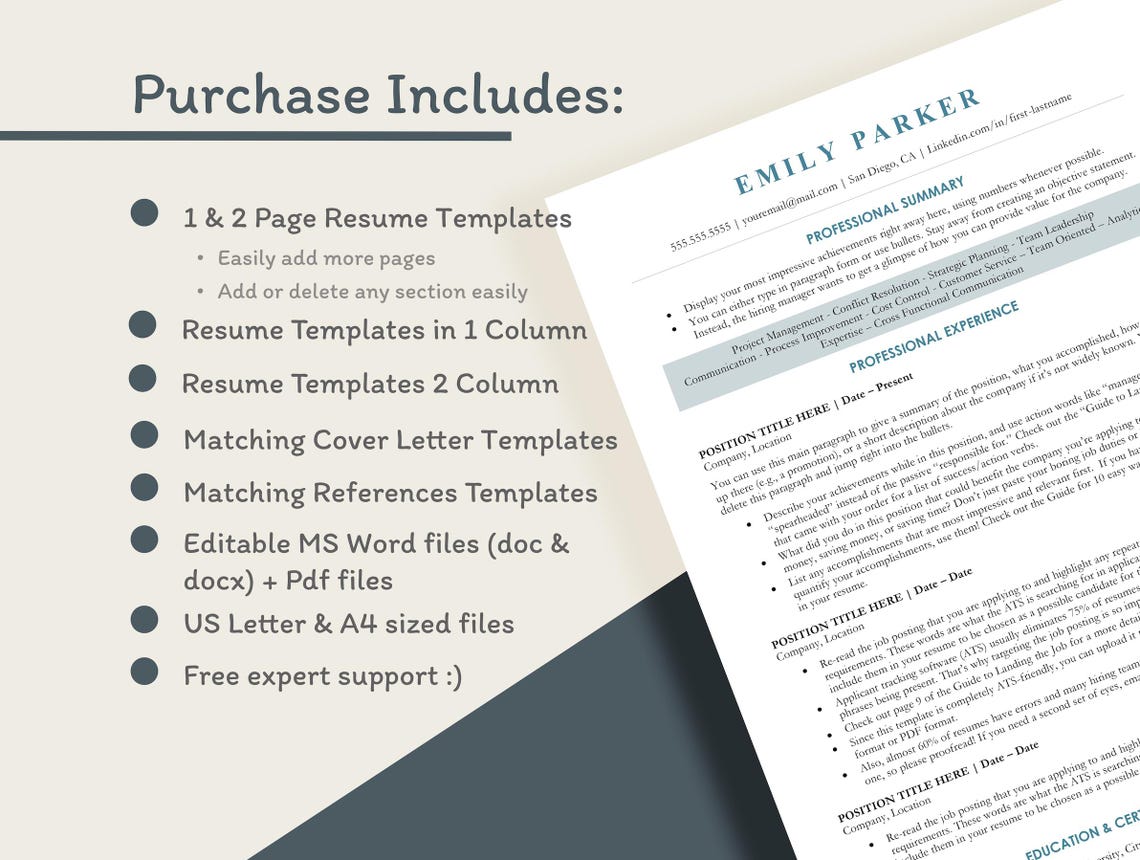 Resume Template Design: High ATS Scored Resume Design Template to Help ...