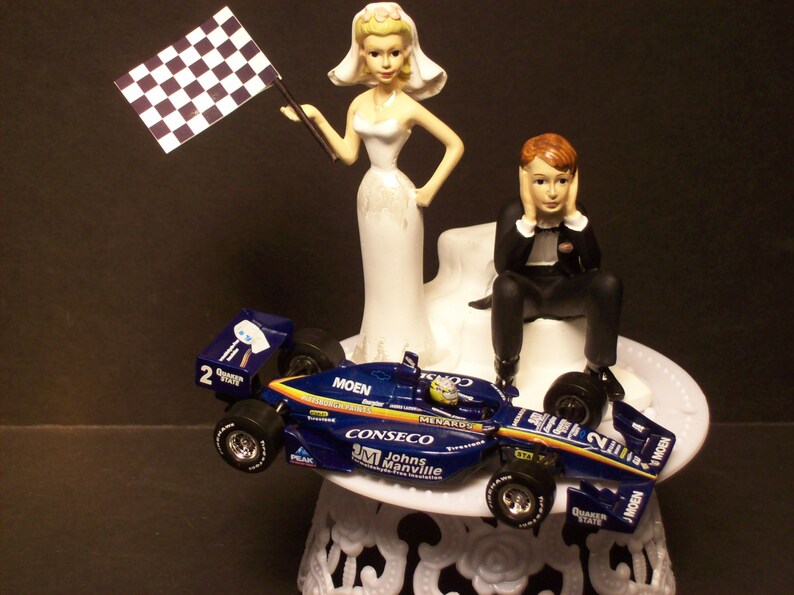 FORMULA ONE Die Cast Racing Flag Bride and Groom Wedding Cake | Etsy