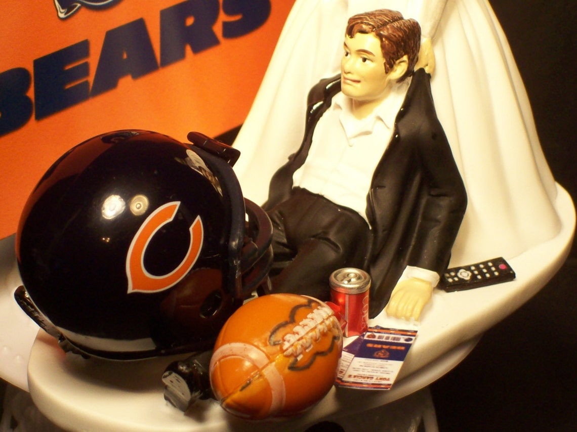 CHICAGO BEARS Football Wedding Cake Topper Sports Funny Grooms - Etsy