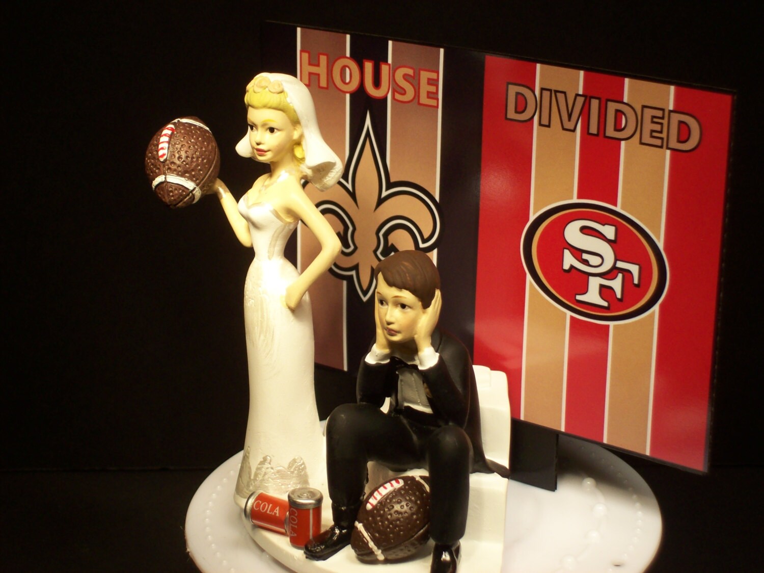 HOUSE DIVIDED Saints Vs. 49ers Football Team RIVALRY Bride and Groom ...