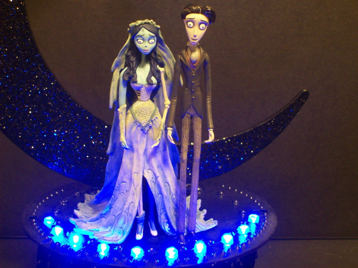 Corpse Bride & Victor Wedding Cake Topper Crescent Moon TIM | Etsy
