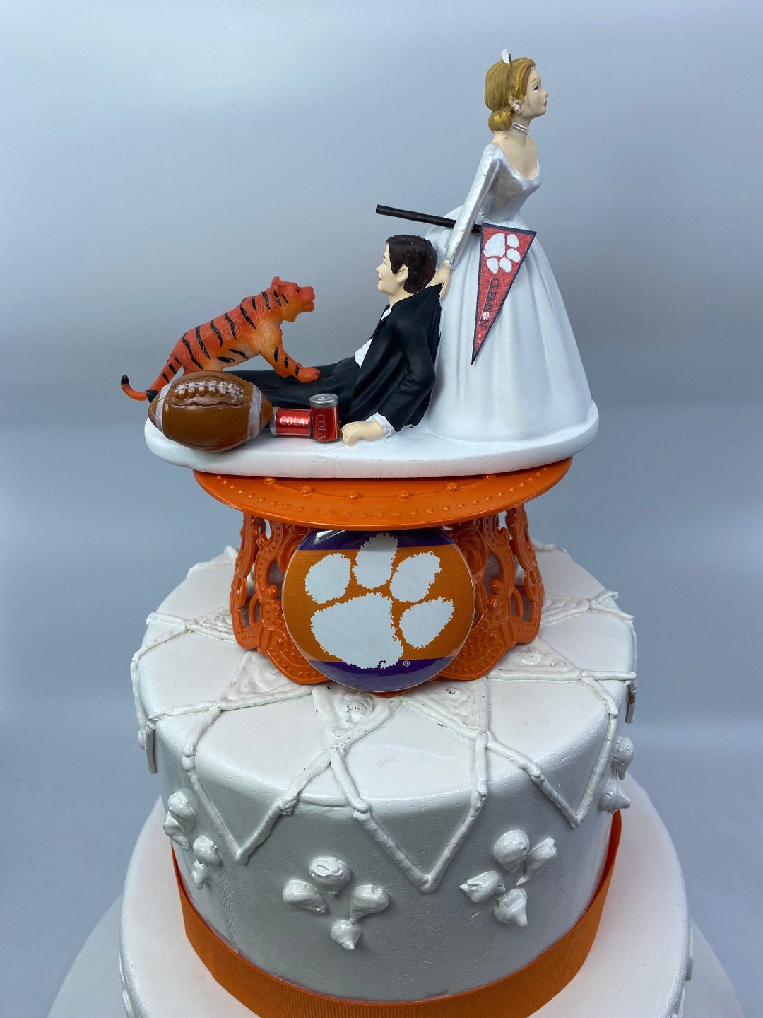 College Football CLEMSON Funny Wedding Cake Topper Sports Groom's Cake ...