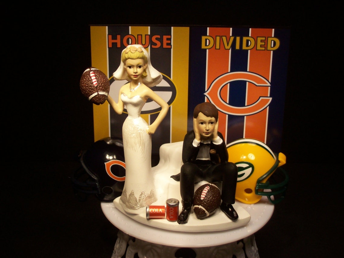 HOUSE DIVIDED with Helmets: Bears vs. Packers Football Team | Etsy