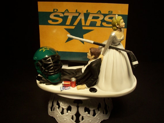 Hockey Sports Team DALLAS STARS Bride and Groom Wedding Cake | Etsy