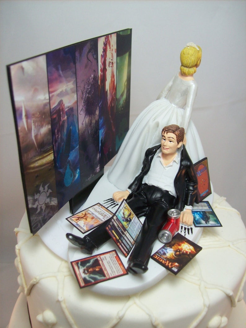 Funny Wedding Cake Topper Cards Worlds Gamer Gaming Junkie Player ...