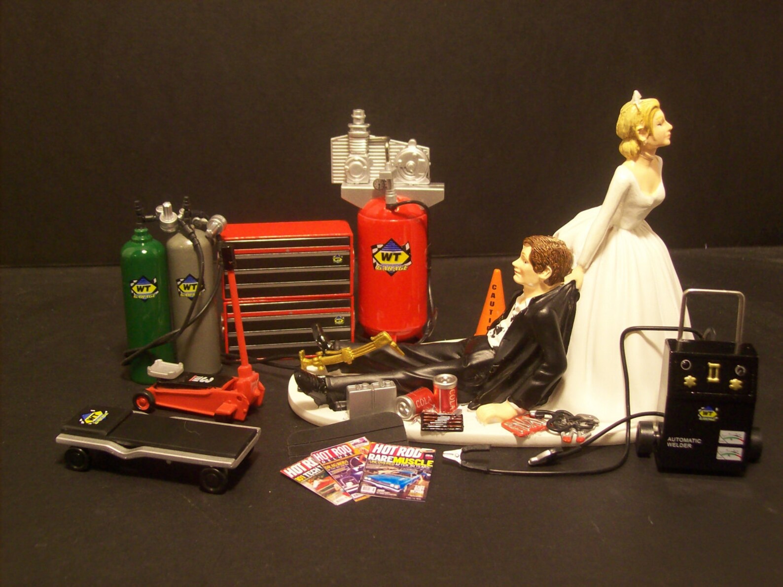 Mechanic Auto Bride and Groom Funny Wedding Cake Topper Die | Etsy