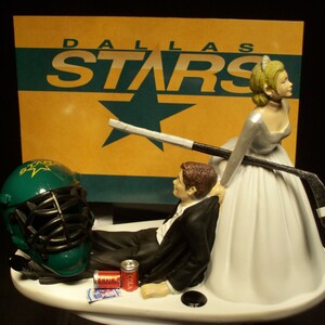 Hockey Sports Team DALLAS STARS Bride and Groom Wedding Cake Topper ...