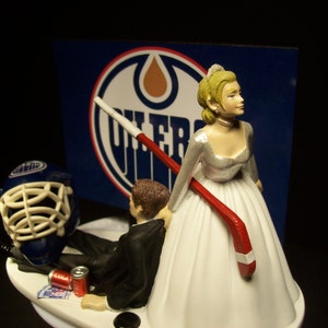 Hockey Sports Team EDMONTON OILERS Bride and Groom Wedding Cake Topper ...